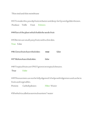 Nutrition quiz basic | DOCX