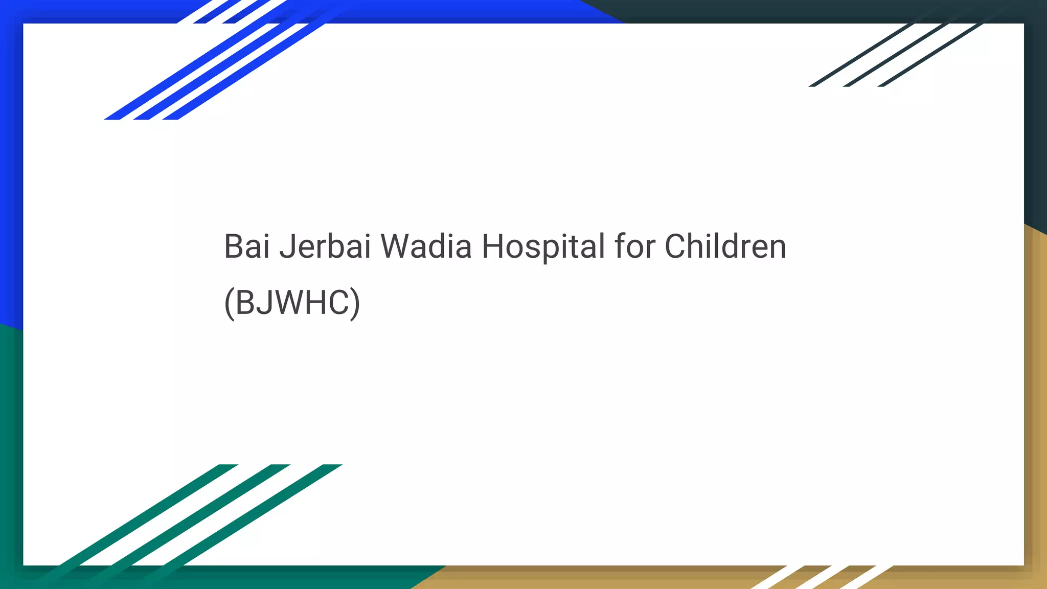 Nutrition rehabilitation centre facility introduced at bai jerbai wadia ...