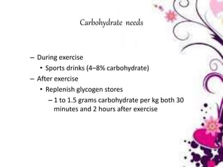 Nutrition requirement for sports nutriton | PPT