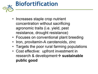 Nutrition research of biofortified crops an update | PPTX