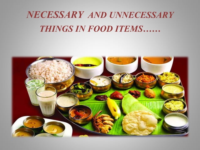 Essential and non essential things in food items. | PPTX | Healthy ...