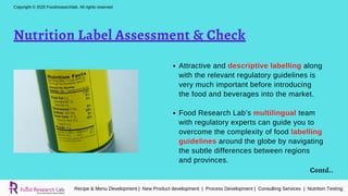 Nutrition sensory evaluation , label assessment foodresearchlab | PPT