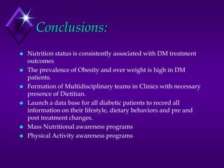Nutrition status of dm patients in medicine clinic | PPT