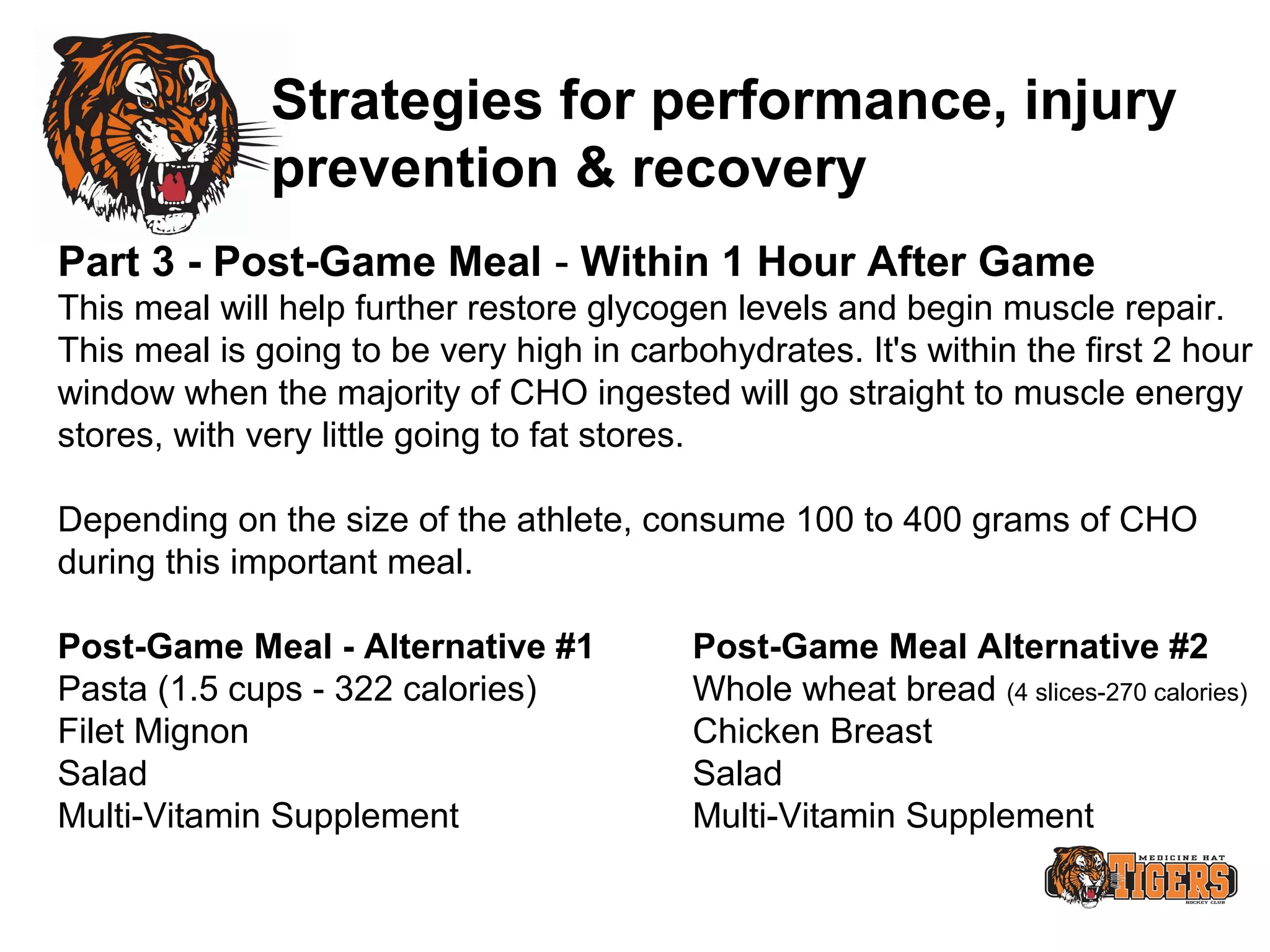 Nutrition strategies for optimal hockey performance | PPT