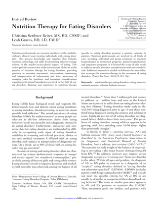 Nutrition therapy for eating disorder | PDF