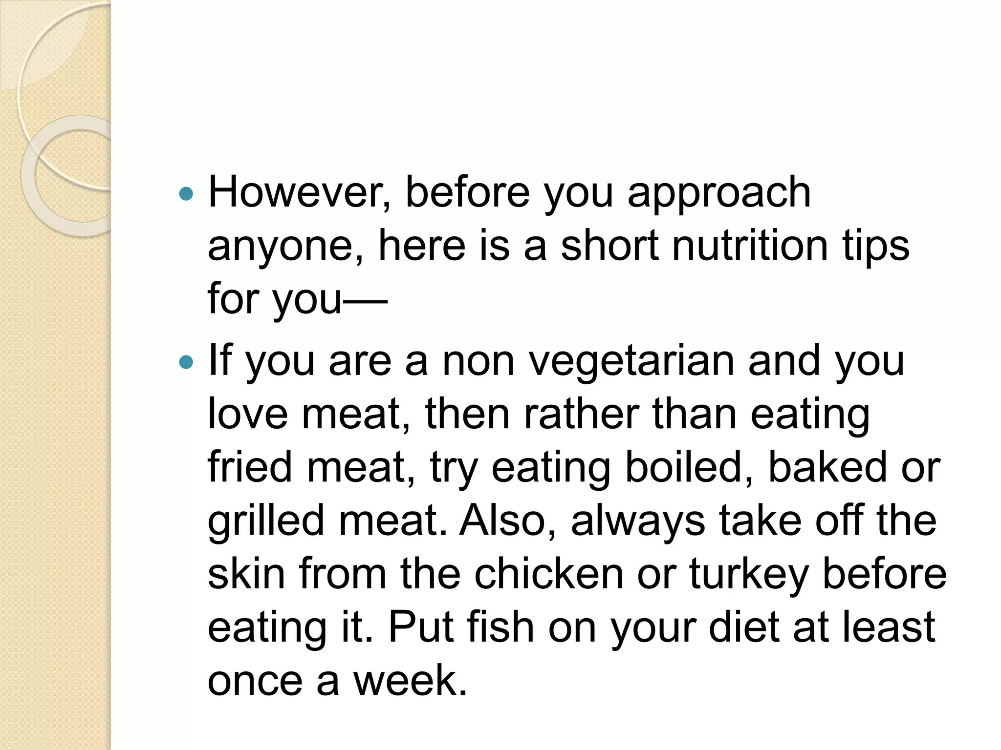 Nutrition tips to improve your health | PPT