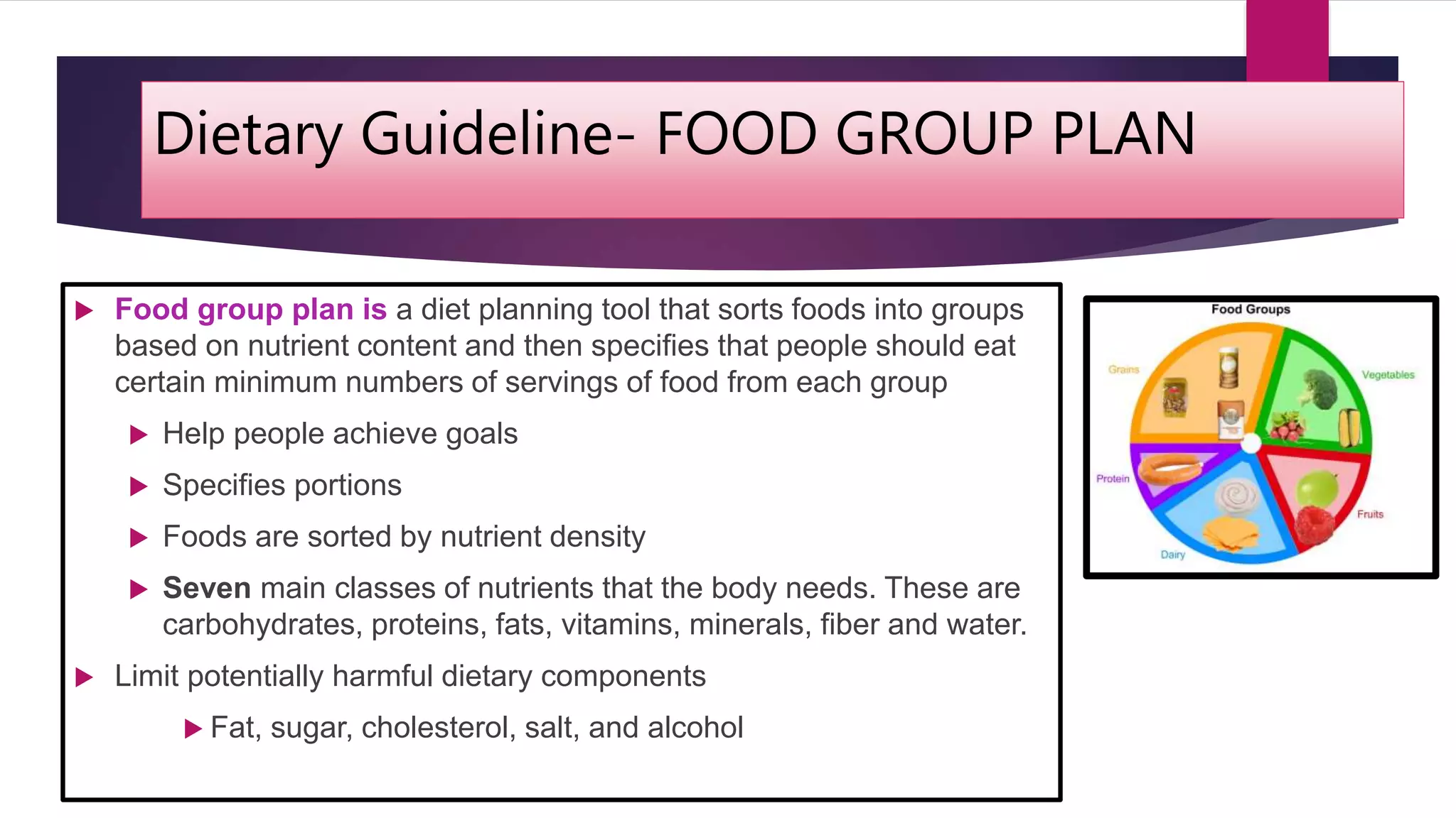 Nutrition tools and dietary guidelines | PPTX