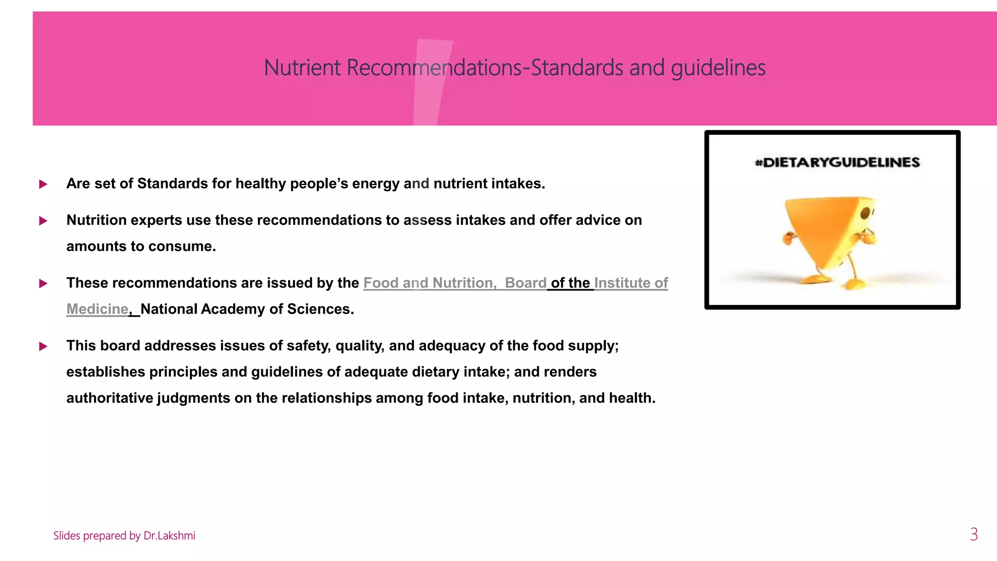 Nutrition tools and dietary guidelines | PPTX