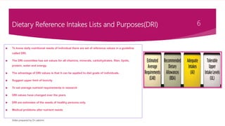 Nutrition tools and dietary guidelines | PPTX