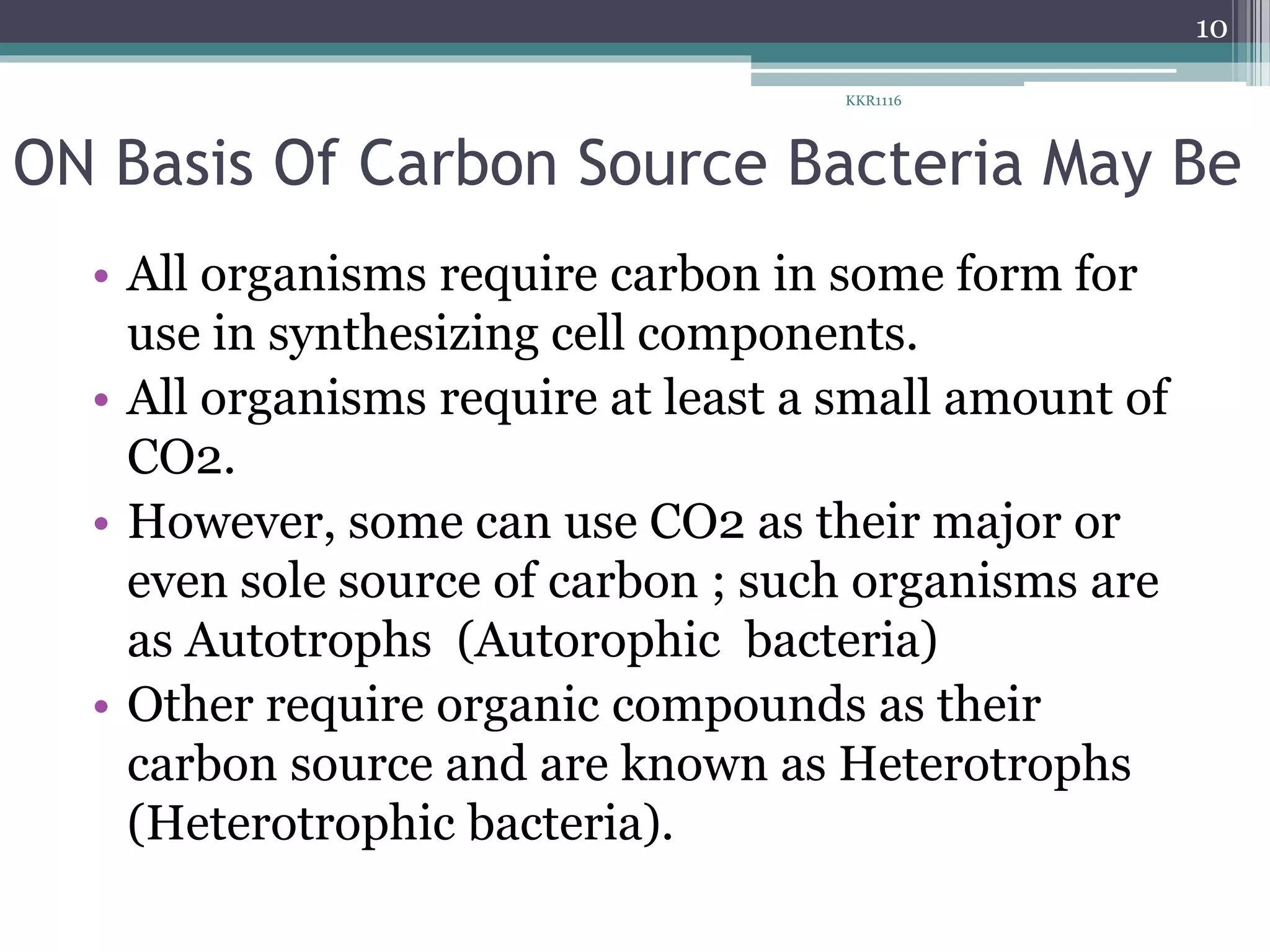 Nutrition types of bacteria | PPTX