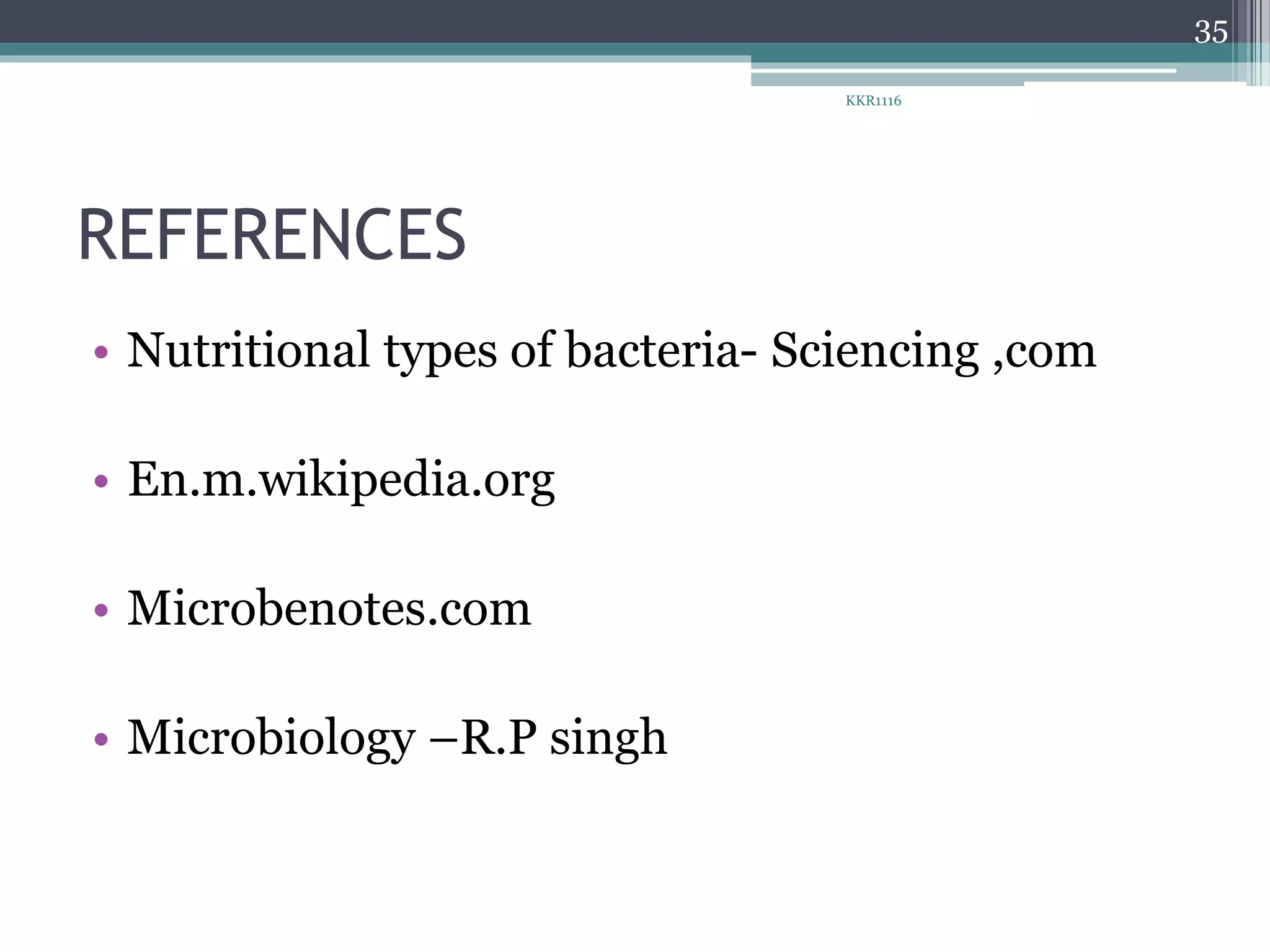 Nutrition types of bacteria | PPTX