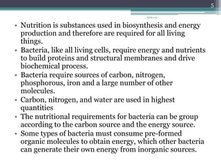 Nutrition types of bacteria | PPTX