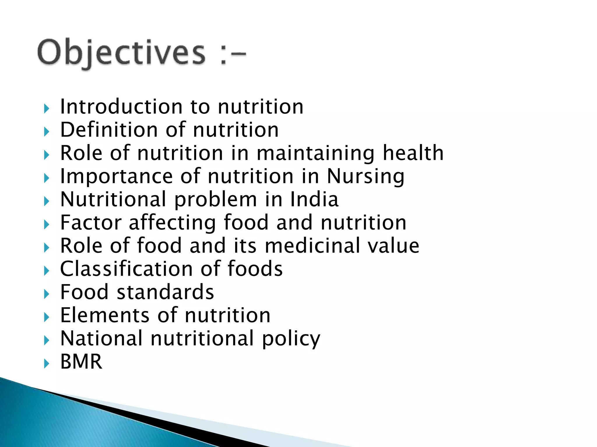 Nutrition unit 1 | PPTX