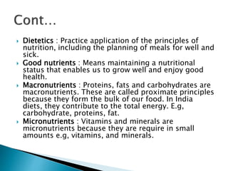 Nutrition unit 1 | PPTX