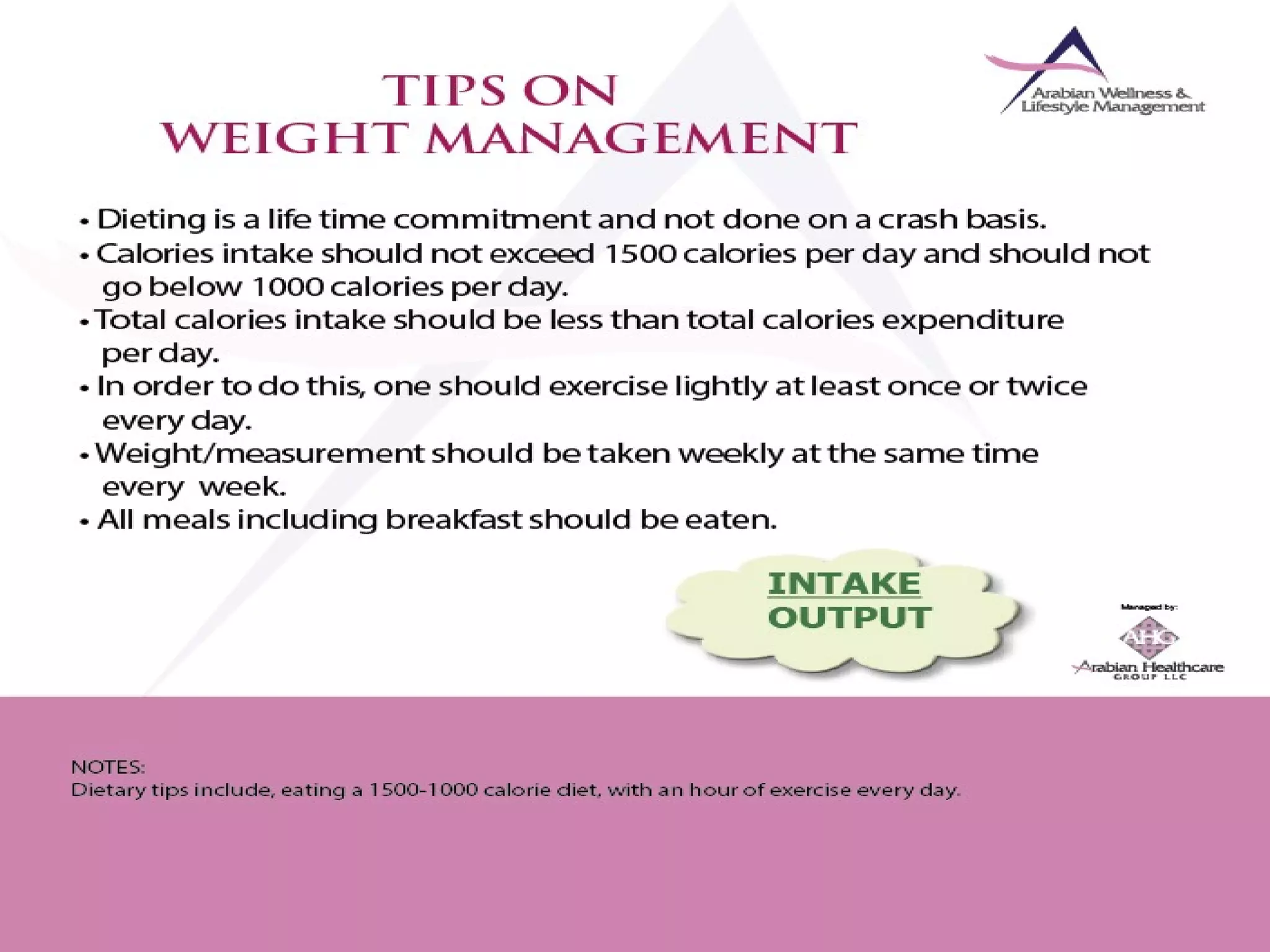 Nutrition & Weight Management | PPT