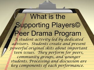SupportingPlayersPeerDramaOverview | PPT
