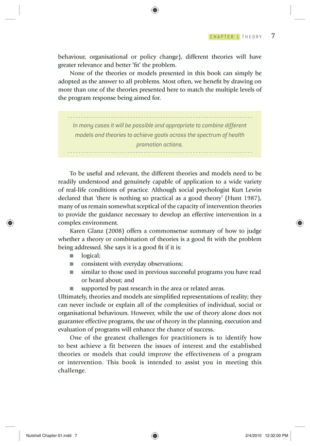 Theory in a Nutshell 3e - sample chapter | PDF | Medical Health