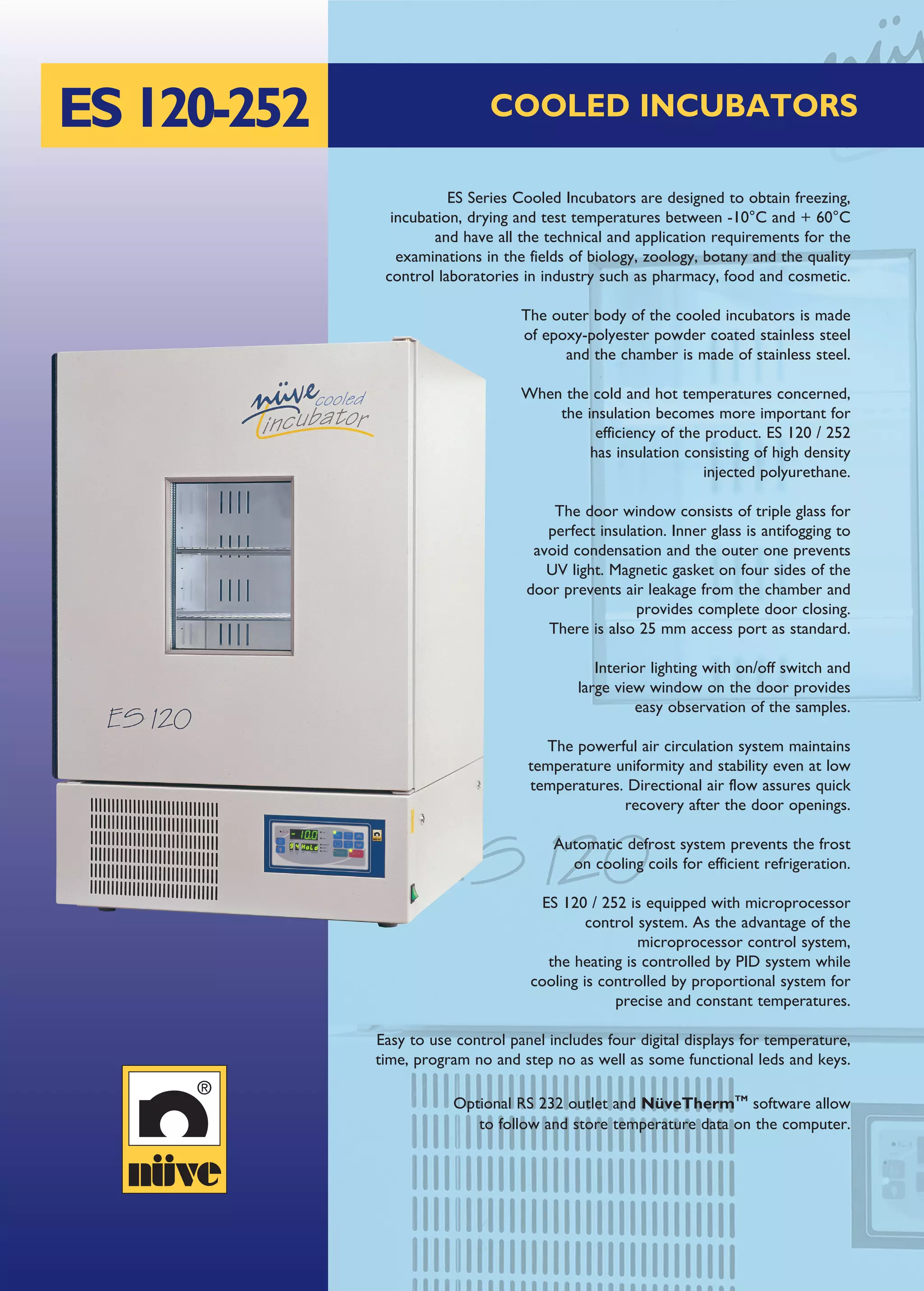 Nuve ES 120-252 COOL INCUBATOR | PDF