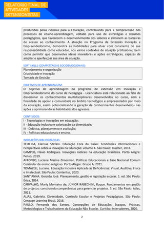 Projeto De Extensão I Pedagogia Licenciatura Pdf