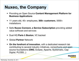 Nuxeo, an open source platform for content-centric business applications | PDF
