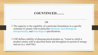 STABILITY STUDIES | PPTX
