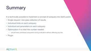 Elevation Query Extension: Introducing Subselects into Lucene Queries | PPTX