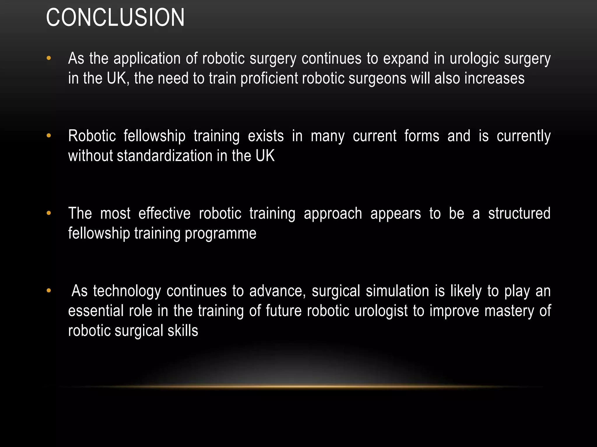 Robotic Fellowship Training in the UK | PPTX