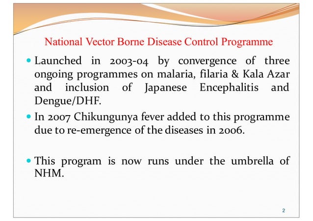 National Vector Borne Disease Control Programme | PDF | Infectious ...