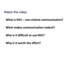 Nonviolent communication | PDF