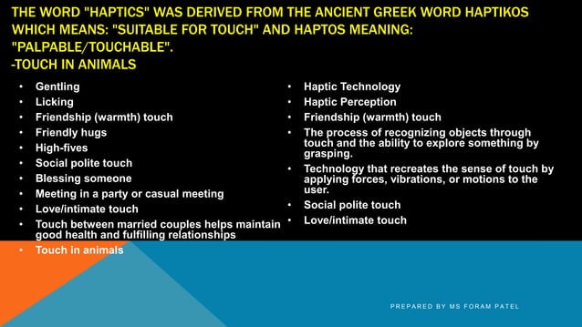 haptic-touch(kinesics) | PPT