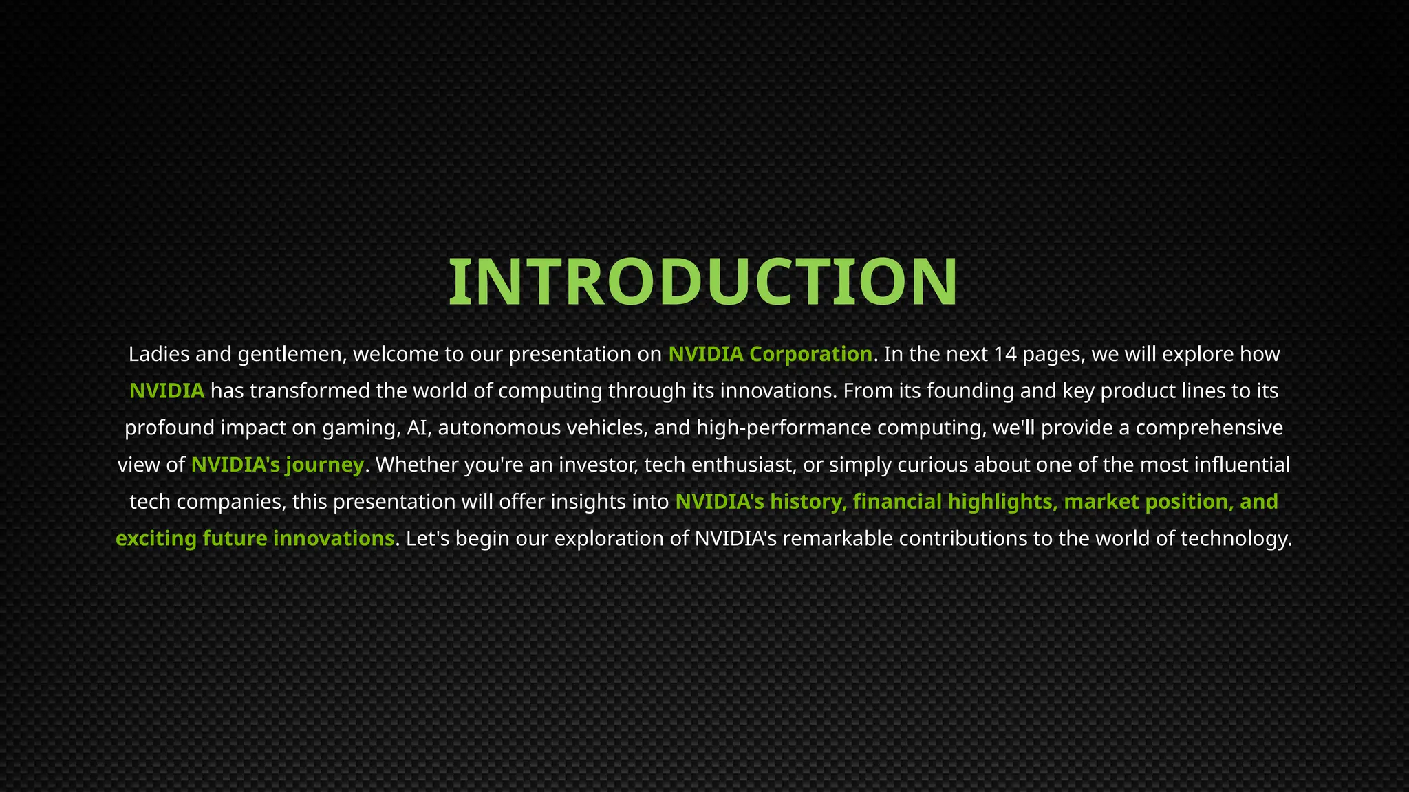 Nvdia Presentation Template required for | PPT
