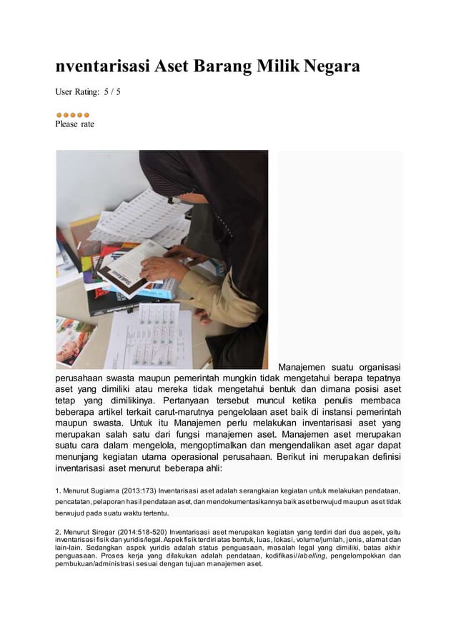 Nventarisasi aset barang milik negara | DOCX