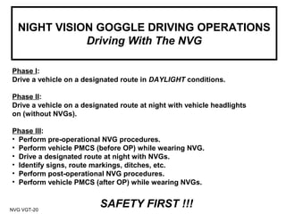 Driving Miss Night Vision Goggles (NVGs) | PPT