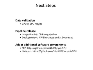 Implementation of GPU-based bioinformatic tools at the ENCODE DCC | PPTX