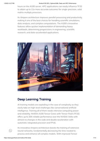 NVIDIA A100 for Deep Learning and Artificial Intelligence | PDF