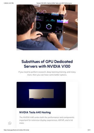 NVIDIA A100 for Deep Learning and Artificial Intelligence | PDF