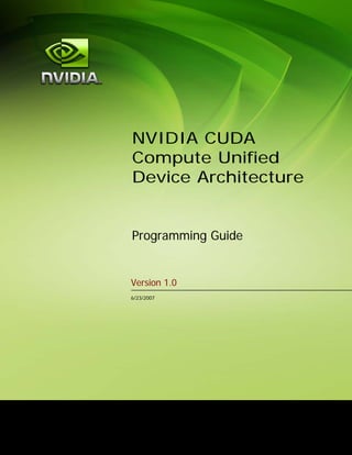 Nvidia CUDA Programming Guide 1.0 | PDF
