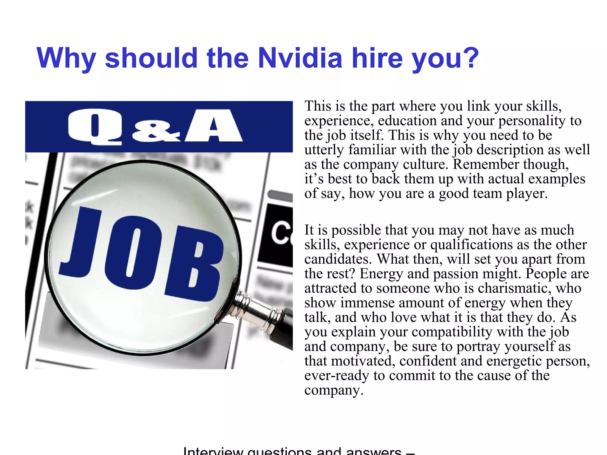 Nvidia interview questions and answers | PPT
