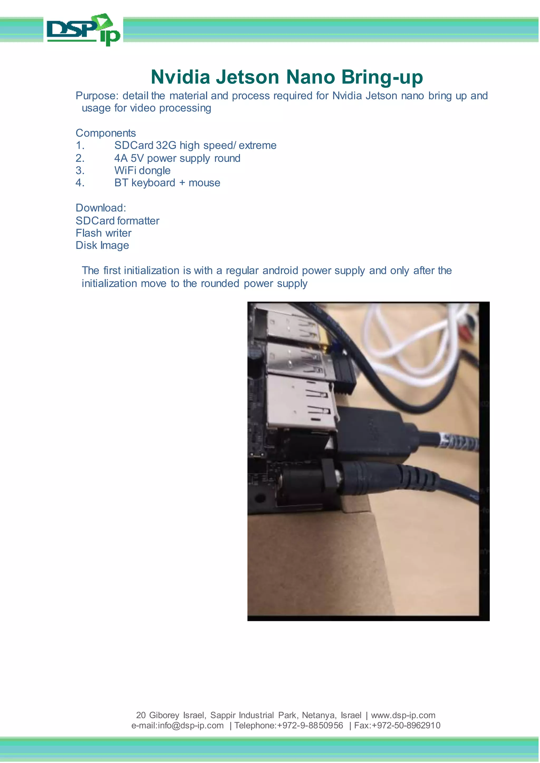 Nvidia jetson nano bringup | PDF