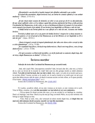 A doua venire a Domnului Iisus Hristos - Învierea morţilor | PDF