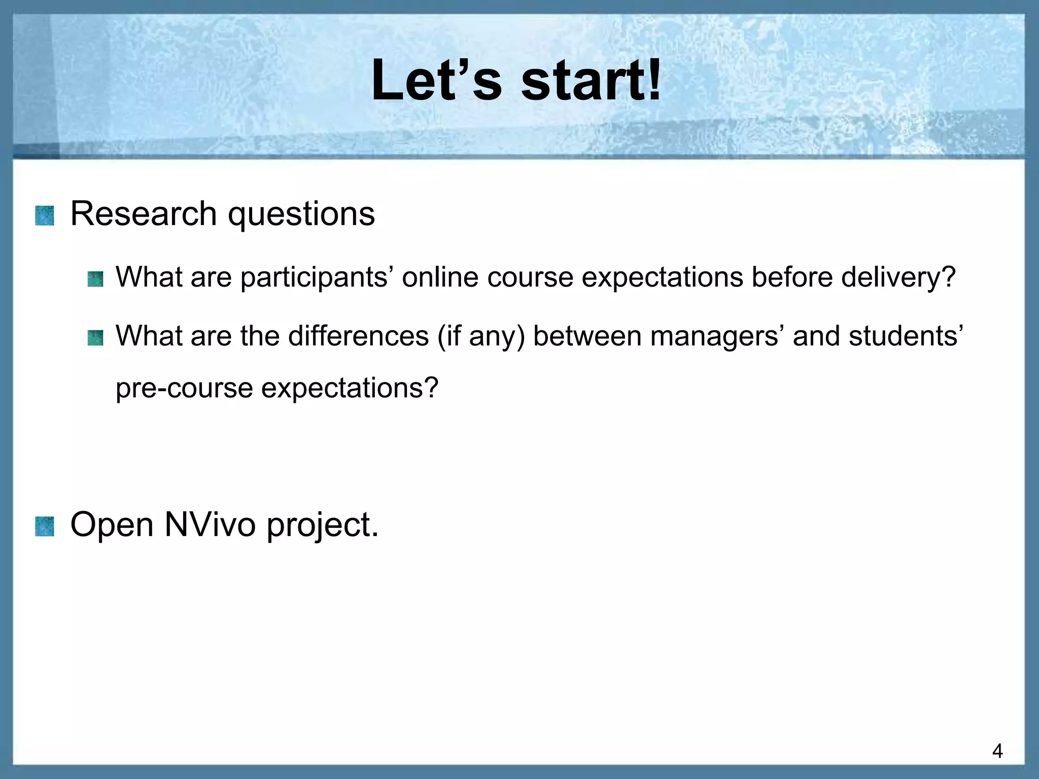 Qualitative data analysis using NVivo: An intermediate workshop | PPT ...
