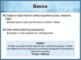 Qualitative Data Analysis Using NVivo: An Introduction Workshop | PPT