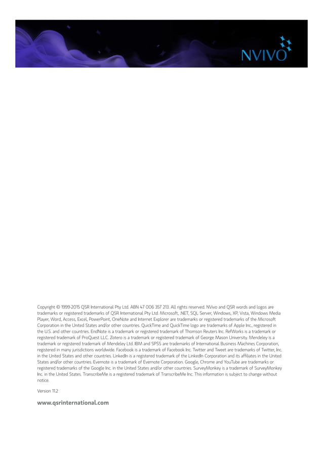 NVivo11 plus - getting started guide | PDF