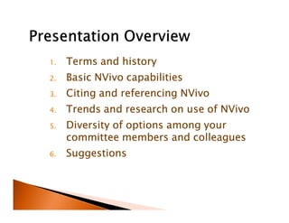 Getting Started and Finishing your Dissertation Using NVivo | PPT