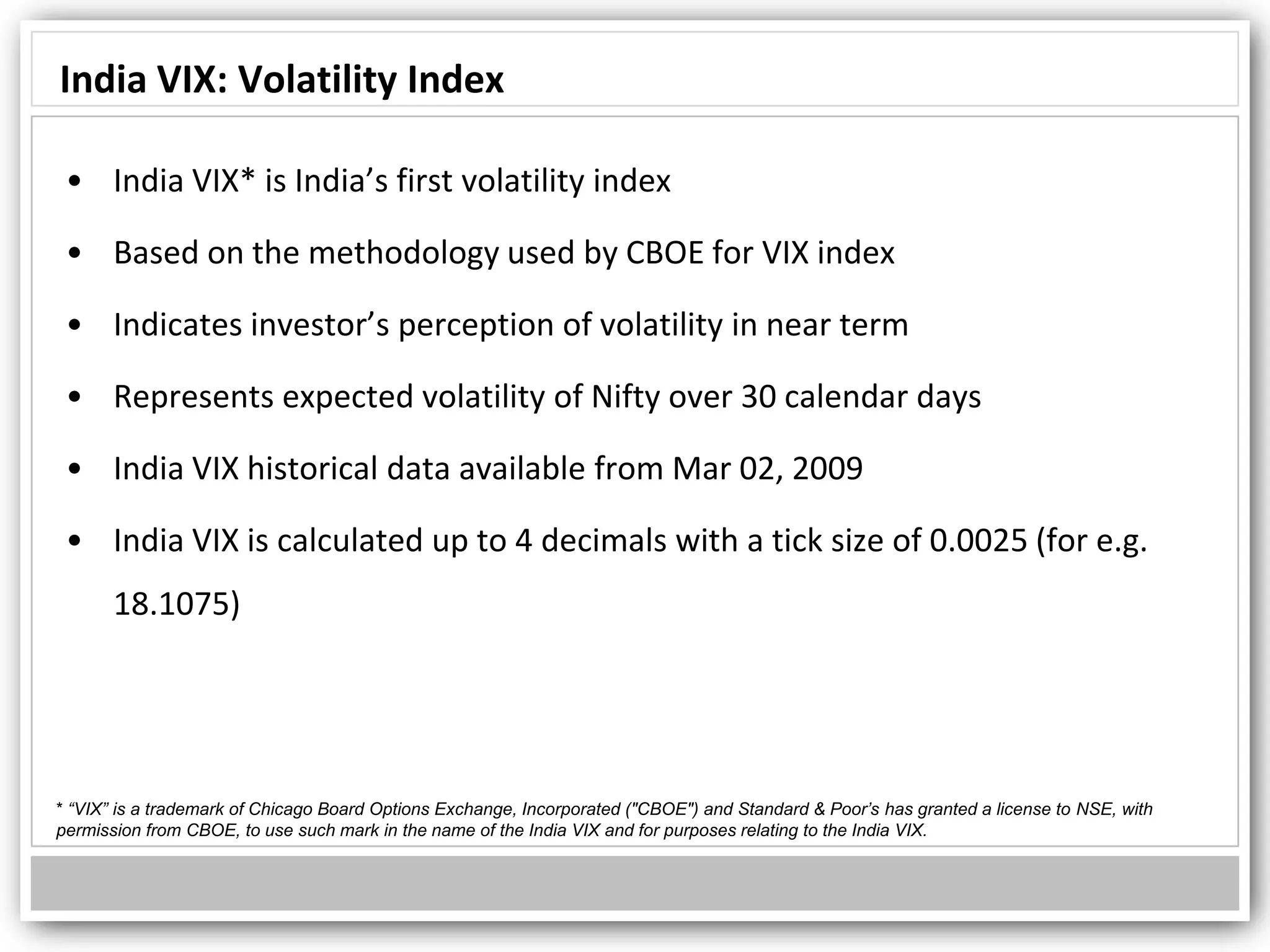 Futures on India VIX - NVIX | PPTX