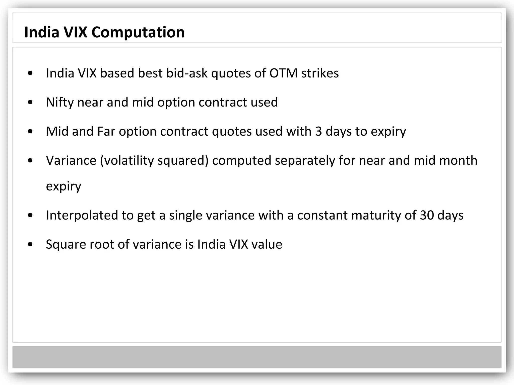 Futures on India VIX - NVIX | PPTX