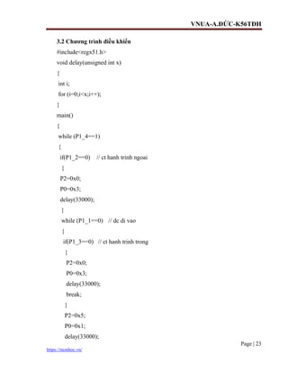 Đồ án Vi xử lí trong điều khiển | PDF