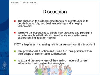 Using ICT in career guidance services | PPT