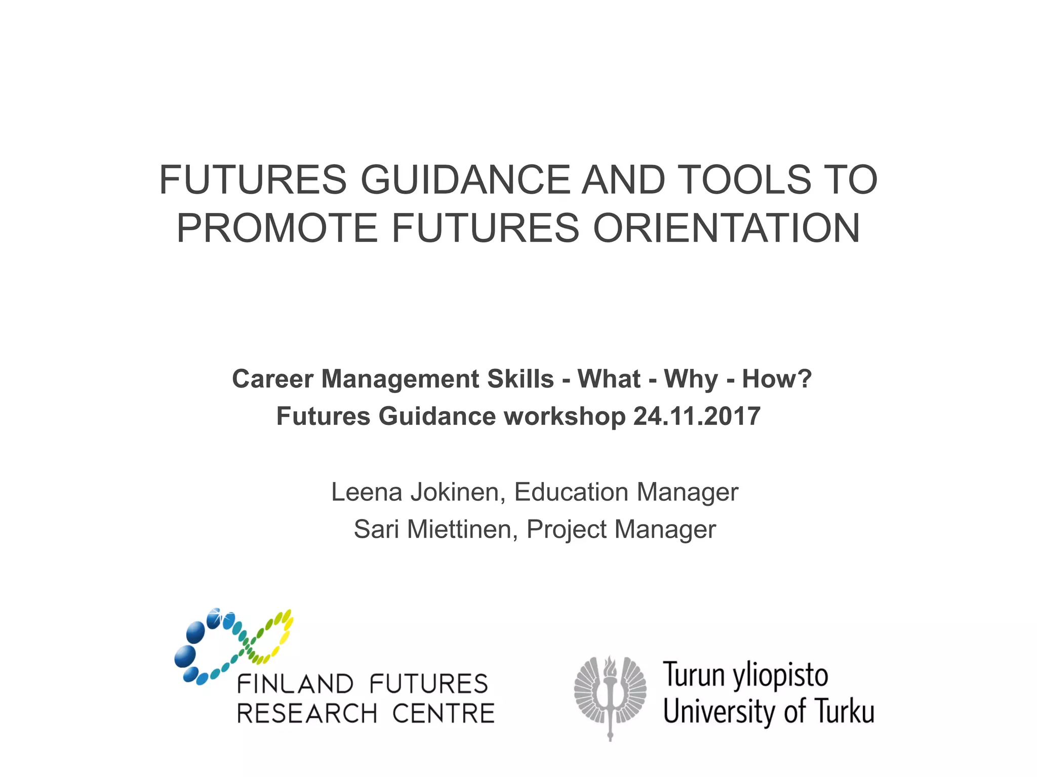 Future guidance and tools to promote future orientation | PDF