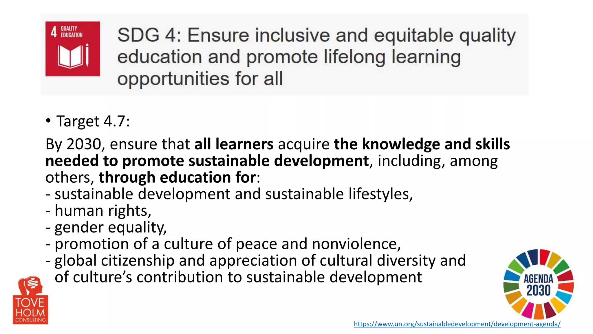 NVL webinar Agenda 2030 SDG 4.7, Holm, Tove | PPTX